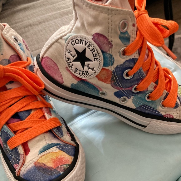 Converse | Shoes | Converse Watercolor Girls Chucks Size2 | Poshmark